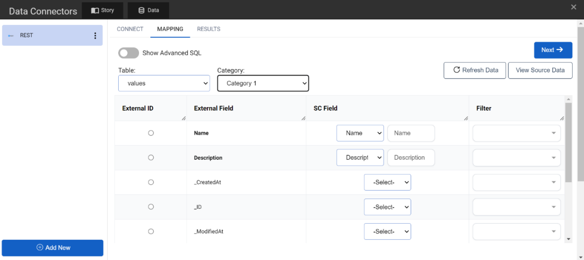 SharpCloud's REST Connector - Guide