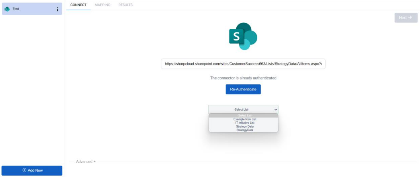 SharpCloud's SharePoint List Connector - Guide