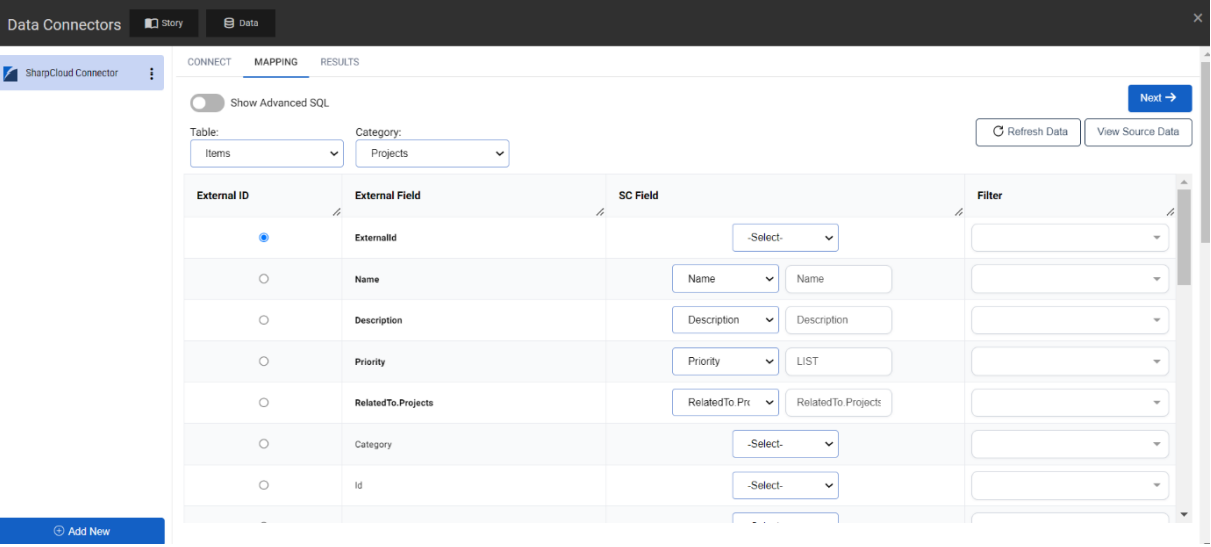 SharpCloud Connector - Guide