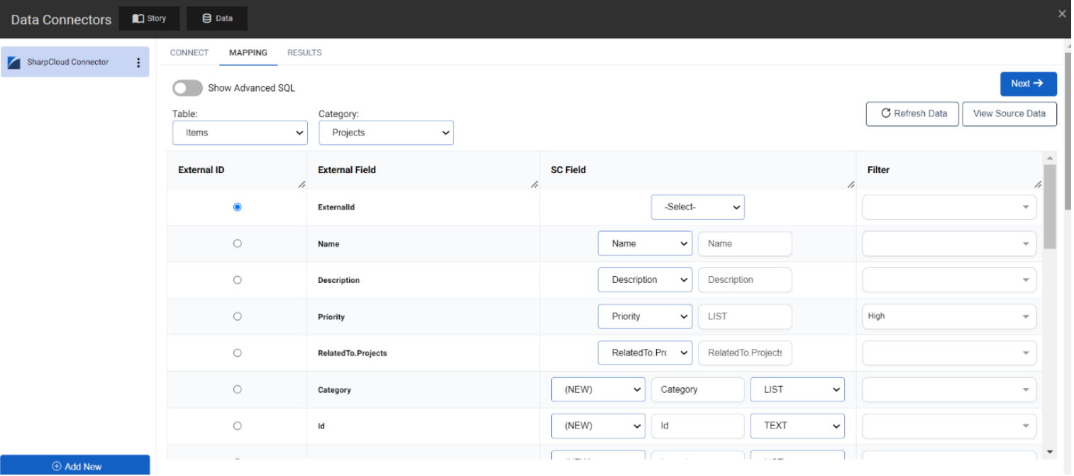 SharpCloud Connector - Guide